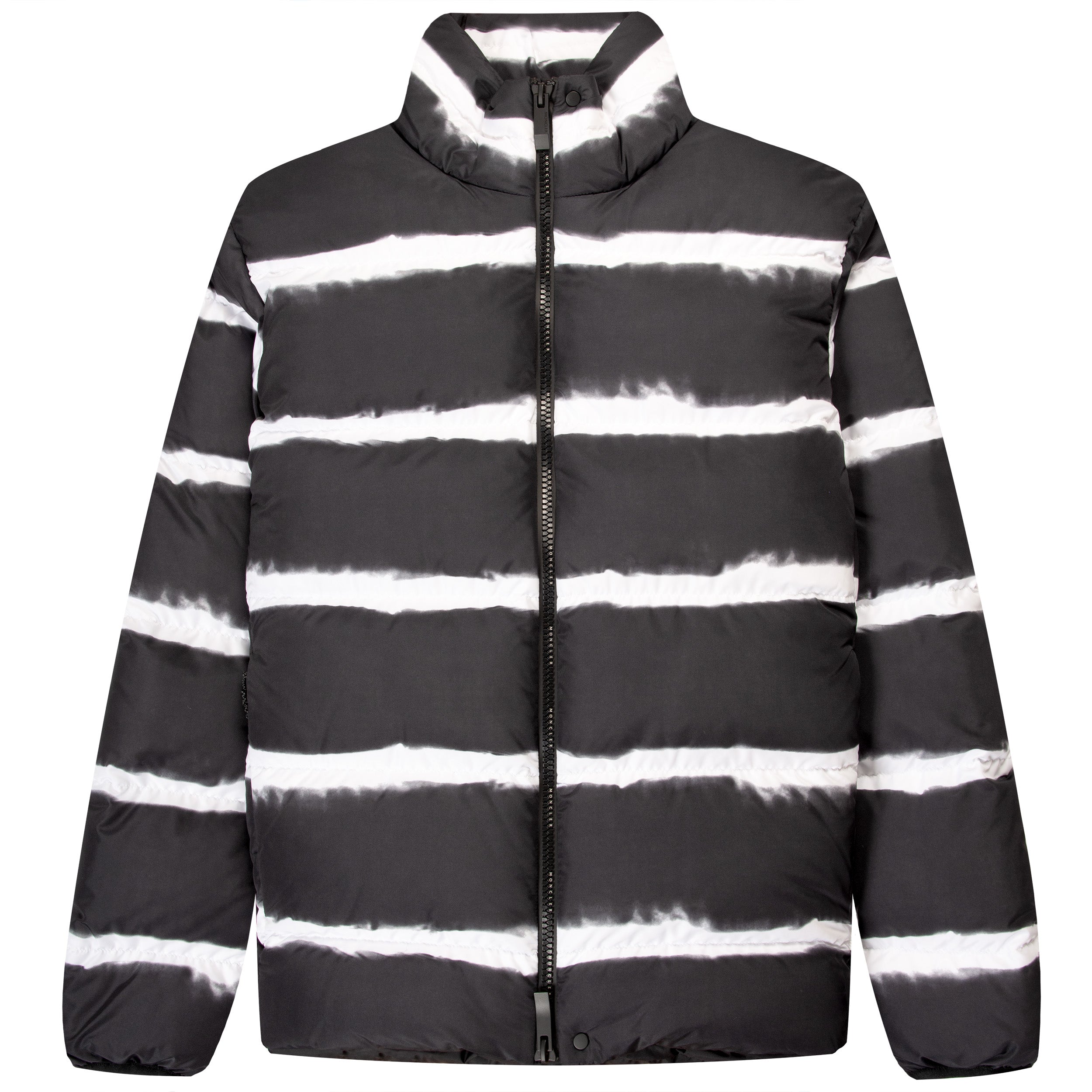Moncler Sil Striped Down Jacket Black – Pockets