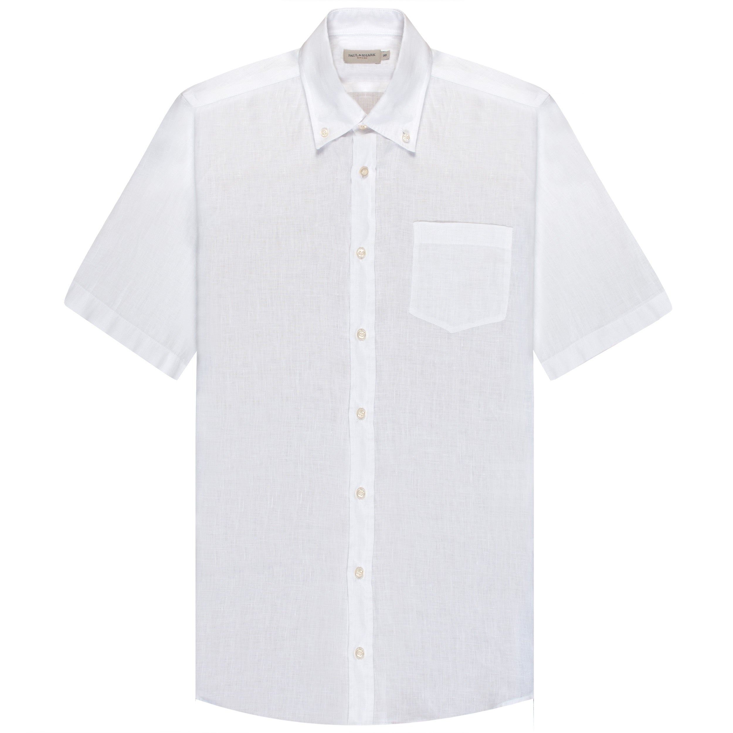 Paul & Shark SS Riviera Linen Shirt White – Pockets